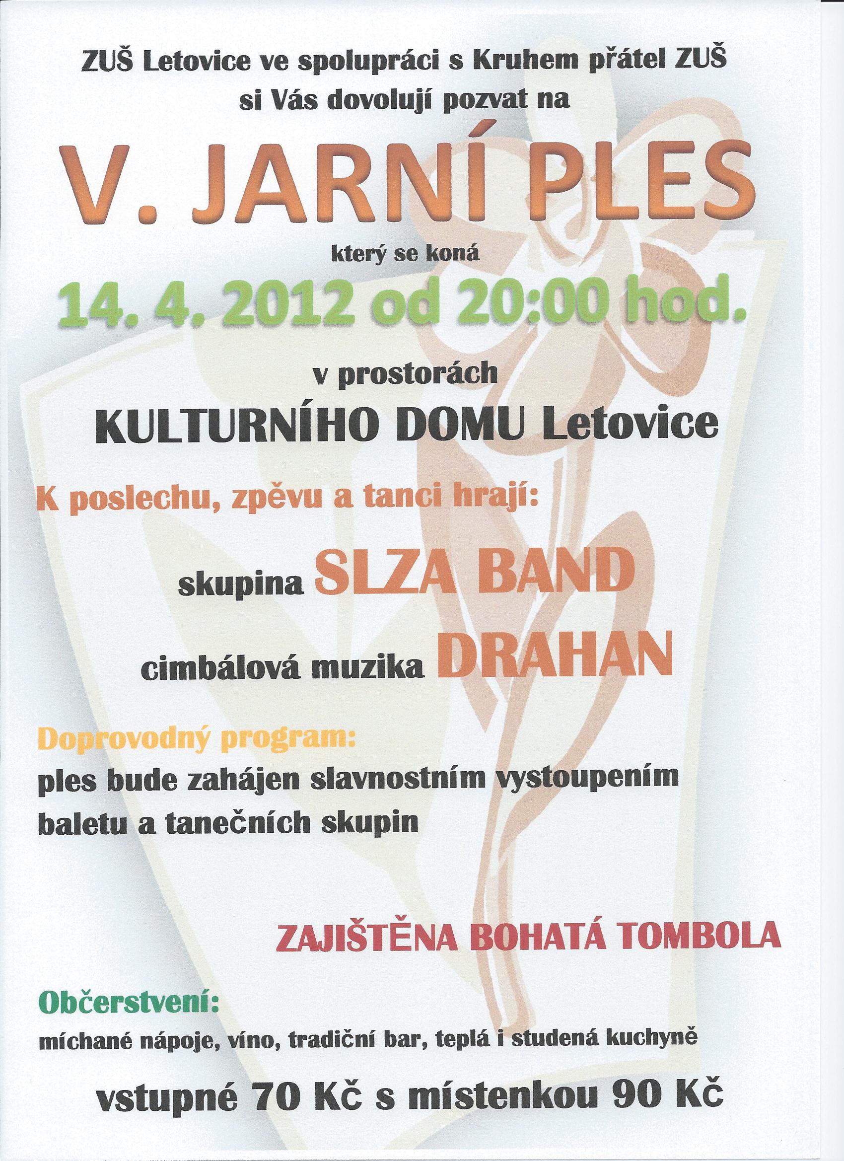 Jarní ples 2012 | ZUŠ Letovice - Základní umělecká škola